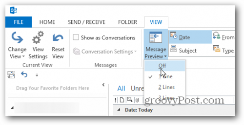 Disable Message Preview which shows the first lines of your email in ...