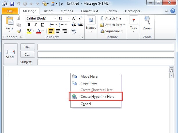 2 Easy Ways To Attach Folders To Emails As Hyperlinks