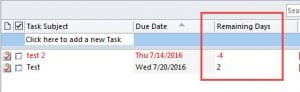 How to Display the Remaining Days of Your Outlook Tasks