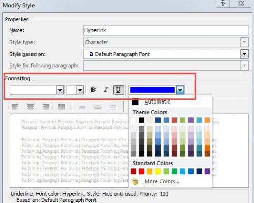 How to Modify the Default Hyperlink Style in Outlook Emails