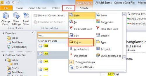 How to Find the Folder of Your Outlook Search Results