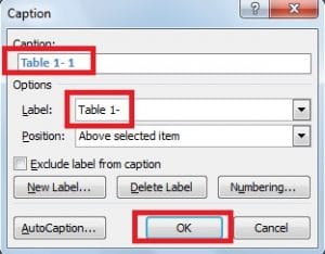 How to Auto Number the Captions for Tables or Pictures in Your Word