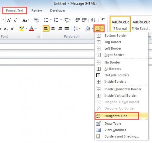 How to Add a Colored Horizontal Line to Outlook Signature