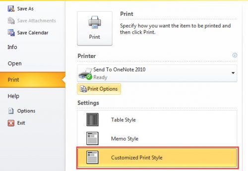 How to Create a Customized Print Style in Your Outlook