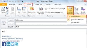 2 Methods to Save Sent Items to a Specified Folder in Outlook