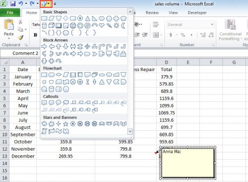 2 Quick Methods to Create an Attractive Comment with Custom Shape in Excel