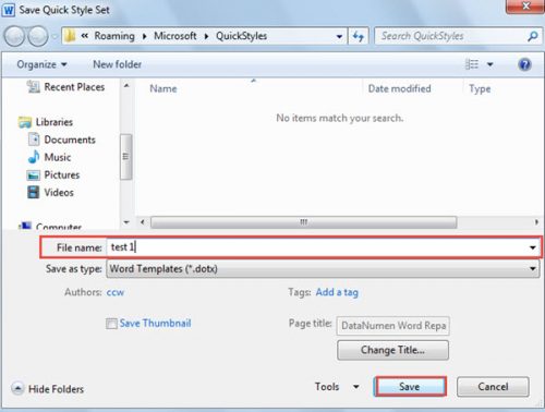 How to Save and Reuse Style Set in Your Word Document