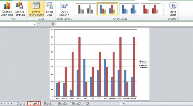 2 Methods to Create a Chart in an Excel Chart Sheet