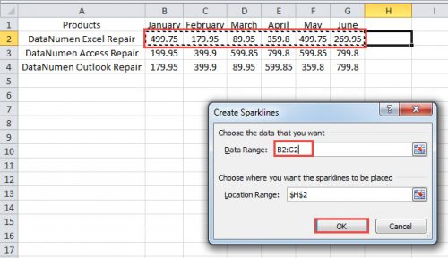 Sparkline - Mini Chart to Show Data Trends in Your Excel Worksheet
