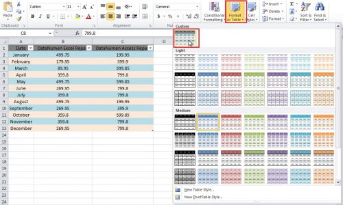 How to Create and Manage a Custom Table Style in Your Excel Worksheet