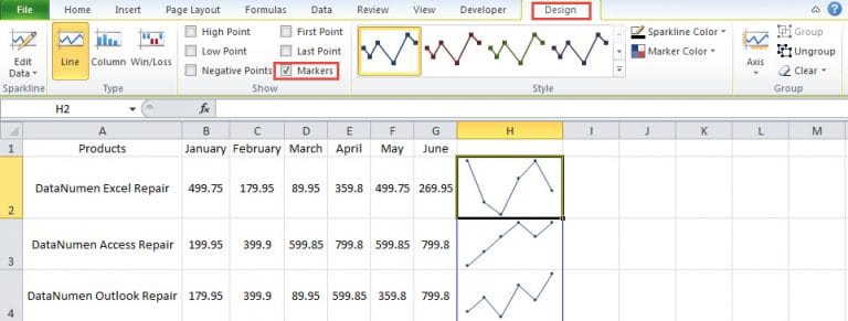 Sparkline - Mini Chart to Show Data Trends in Your Excel Worksheet