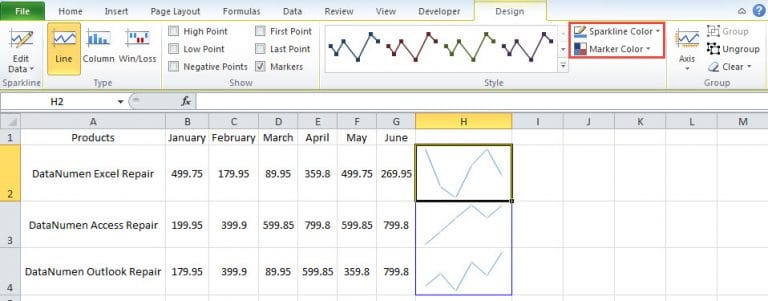 Sparkline - Mini Chart to Show Data Trends in Your Excel Worksheet