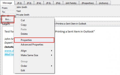 How to Include BCC Info When Printing a Sent Email in Outlook