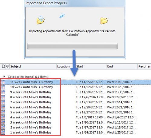2 Steps to Create Countdown Appointments in Outlook Calendar