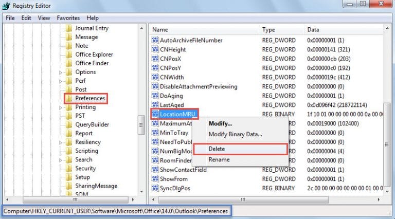 How to Clear the Recently Used Location List for Outlook Appointments