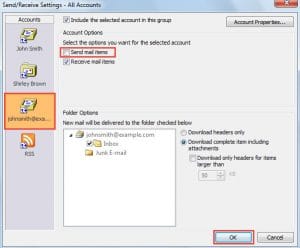 How to Configure a Receive-only or Send-only Email Account in Outlook