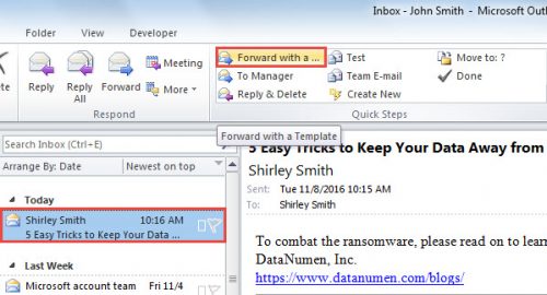 2 Methods to Quickly Forward Outlook Emails with a Template