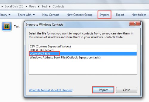 2 Steps to Import Multiple Contacts from a Single vCard File into Outlook