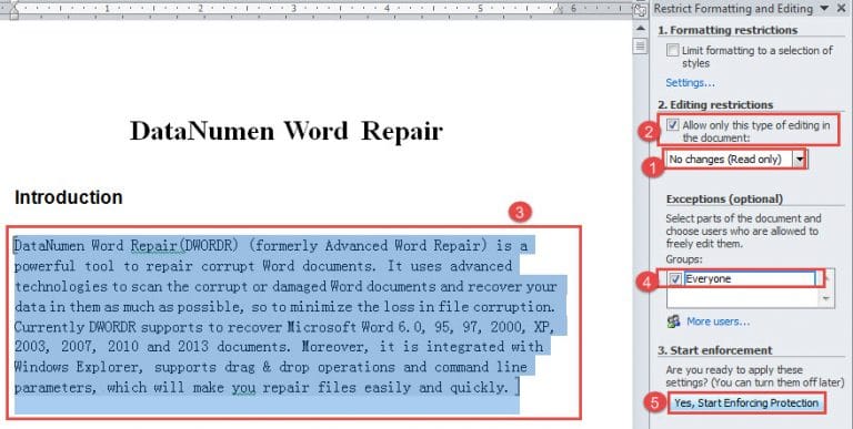 How to Write Protect a Part or All of Your Word Document