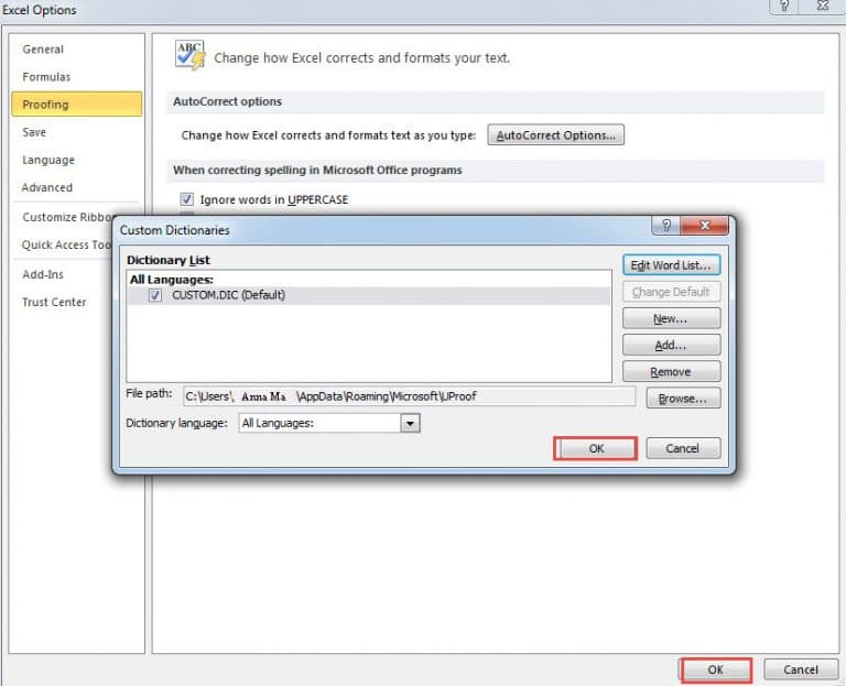 2 Methods to Add Additional Words to Your Excel Dictionary