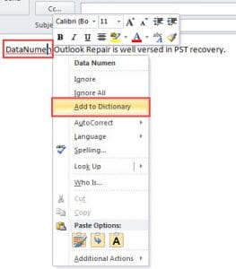 How to Add or Remove Words in Outlook Custom Dictionary
