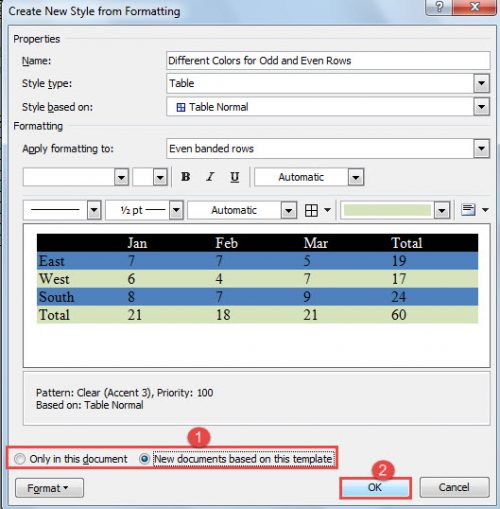 2 Methods to Alternate Row or Column Colors in Your Word Table