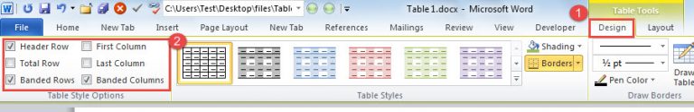 2 Methods to Alternate Row or Column Colors in Your Word Table