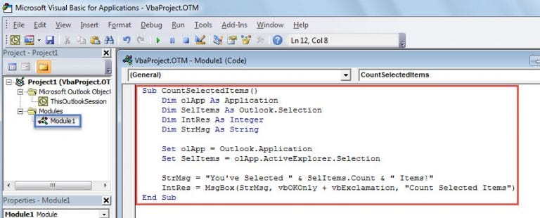 2 Methods to Quickly Count the Selected Items in Outlook