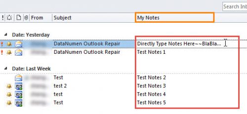How to Add a "Notes" Column for Your Outlook Messages