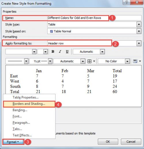 2 Methods to Alternate Row or Column Colors in Your Word Table