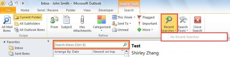 How to Clear the Recent Search History in Your Outlook