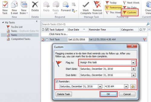 How To Auto Assign A Task To A Specific Person At A Scheduled Time With Outlook Vba