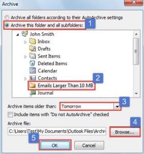 How to Archive Outlook Emails Larger Than a Specific Size