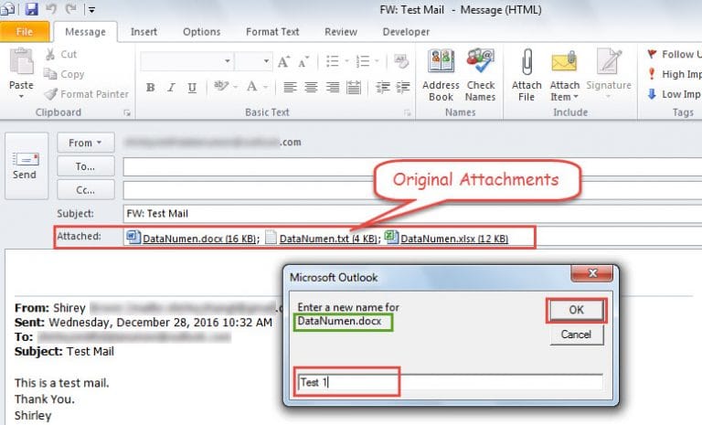 How to Rename the Attachments When Forwarding an Email in Outlook