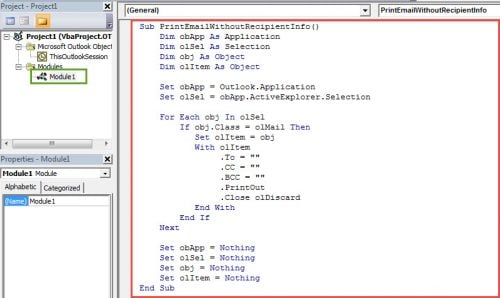 2 Methods to Print Outlook Emails without the Recipient Information