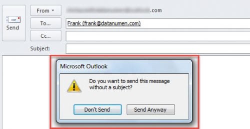2 Workarounds to Disable the No Subject Warning in Your Outlook