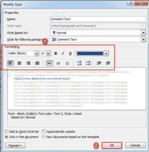 3 Methods to Change the Comment Text Style in Your Word Document