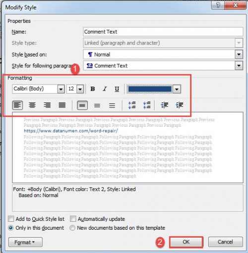 3 Methods to Change the Comment Text Style in Your Word Document