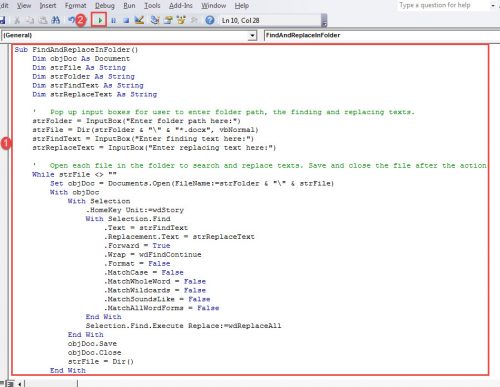 How to Find and Replace Contents in Multiple Word Documents