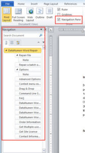 2 Ways to Show Navigation Pane in One Specific Word Document Only