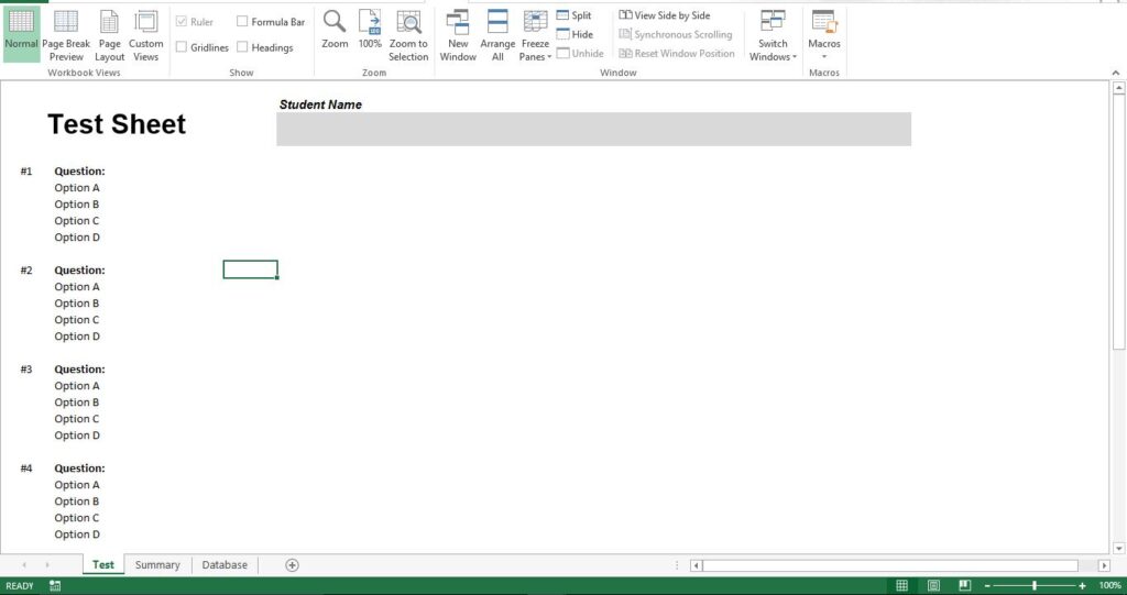 How to Make a Multiple Choice Exam Sheet in Excel