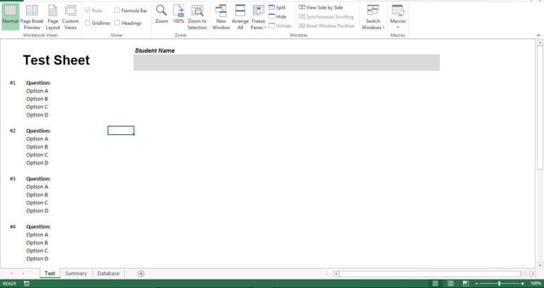 How to Make a Multiple Choice Exam Sheet in Excel