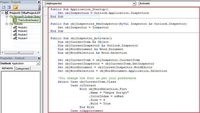 How to Set the Default Font for the Body of Contact, Appointment and ...