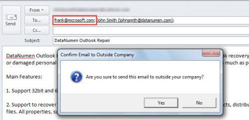 How to Get a Warning When Sending Emails to the Persons outside Your ...