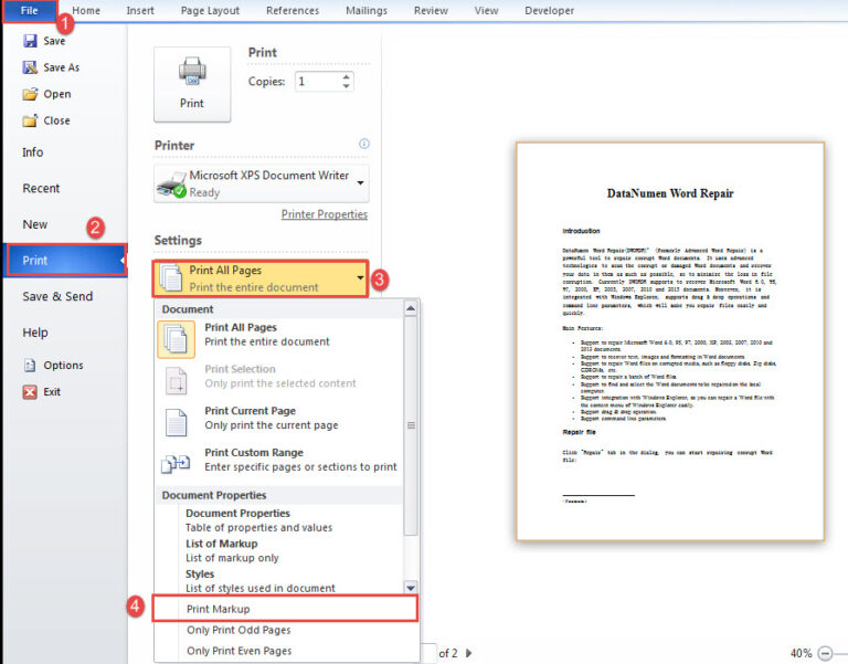 3 Quick Ways to Print Your Word Document without Markups