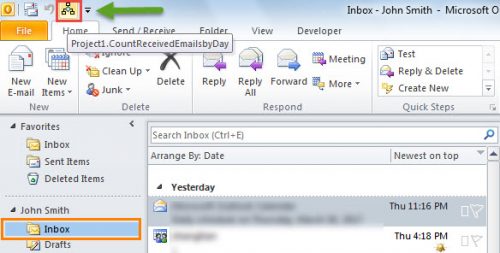 How to Quickly Count Incoming Emails by Date, Month or Year via Outlook VBA