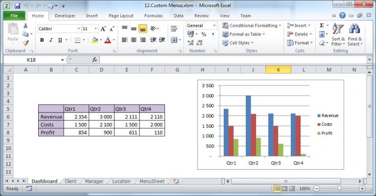 How To Create Customized Menus In Your Excel Worksheet Via Vba