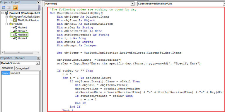 How To Quickly Count Incoming Emails By Date Month Or Year Via Outlook Vba