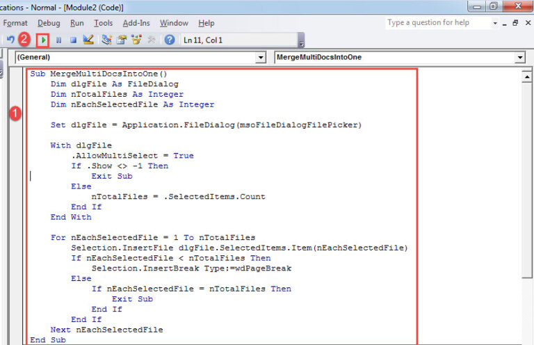 2 Ways To Quickly Merge Multiple Word Documents Into One Via Vba 