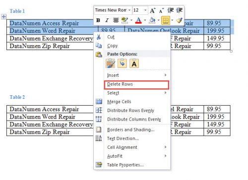5 Quick Methods To Batch Delete Multiple Rows Or Columns In Your Word Table